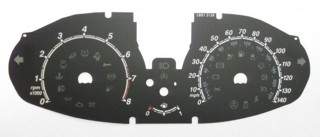 Lockwood Ford Fiesta 2013- MK8 Petrol BLACK Dial Conversion Kit C891 ...